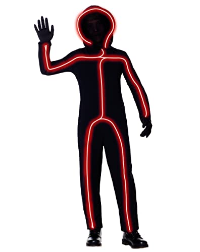Spirit Halloween Kids Light-Up E.L. Wire Orange Stick Figure Costume | Stick Figure Cosplay | Jumpsuit Outfit | Funny Costume