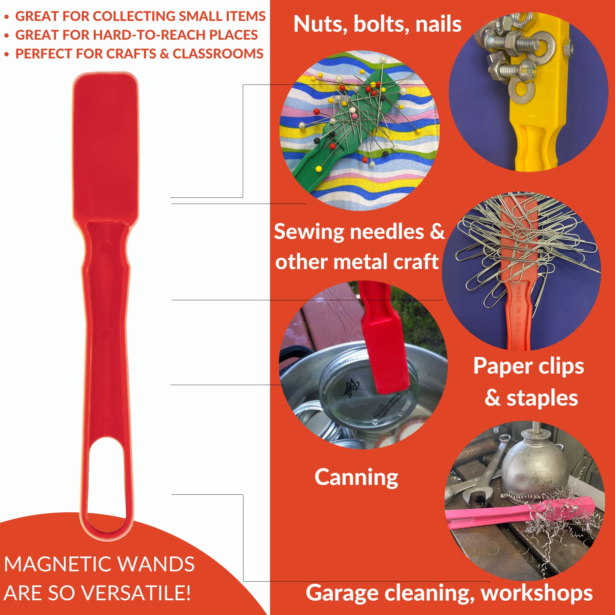 MR CHIPS Made in USA 6 Magnetic Wands Plus 1000 Bingo Colors