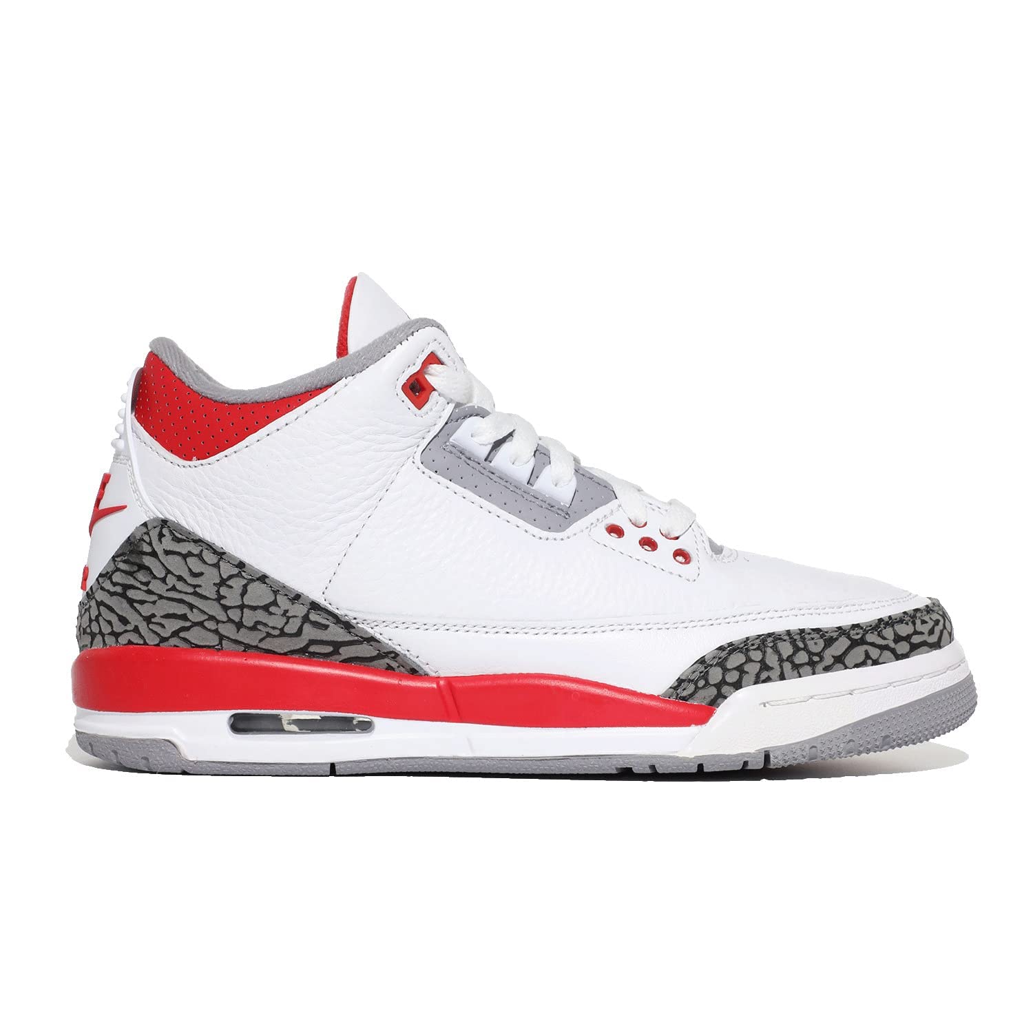 Jordan Boy's Air 3 Retro (Big Kid) White/Fire Red/Black/Cement Grey 5 Big Kid M