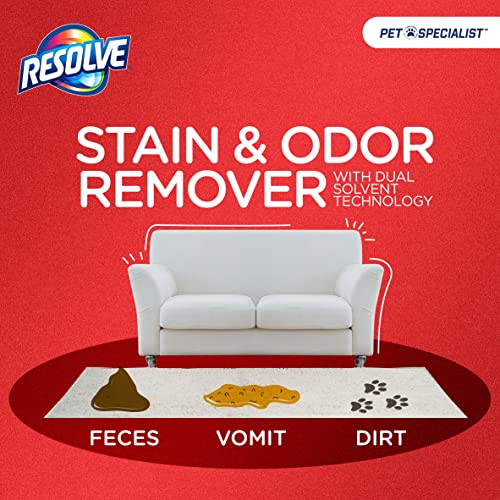 Resolve Pet Specialist Carpet Cleaner, Pet Stain and Odor Remover, Carpet Cleaner Spray, 32fl oz Spray & 60fl oz Refill