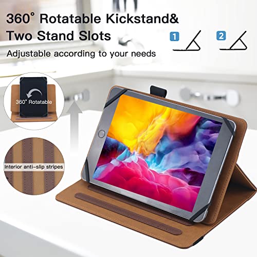 Frankmate 7 inch Tablet Case, Universal Tablet Case for All 6 7 8 Inch Tablets, Leather Protective Cover Stand Folio Case Compatible with iPad Samsung Android Tablets