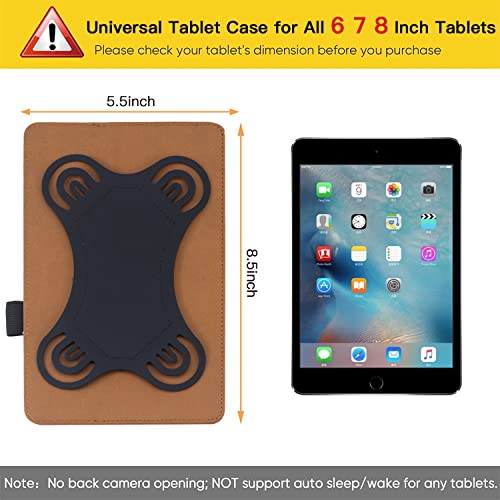 Frankmate 7 inch Tablet Case, Universal Tablet Case for All 6 7 8 Inch Tablets, Leather Protective Cover Stand Folio Case Compatible with iPad Samsung Android Tablets