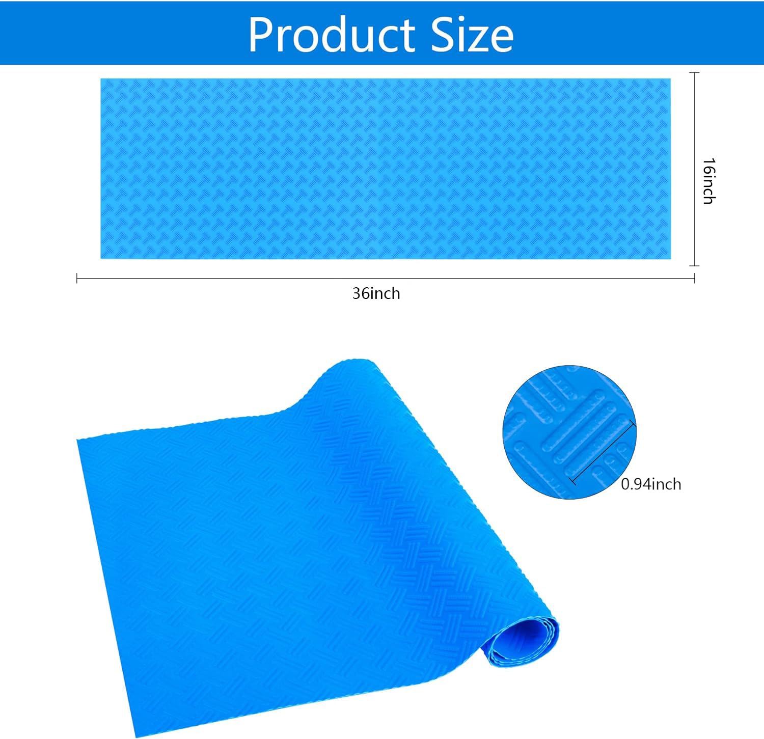 DECOHS 16" x 36" Pool Ladder Mat-Large Swimming Pool Step Mat with Non-Slip Texture-Protective Ladder Pad for Above Ground Pools Liner and Stairs (Stripe)