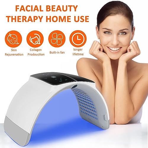 Holsn LED Face Mask Light Therapy - 7 Color Photon LED Light Therapy for Face Body Neck, Professional Red Light Therapy Mask Facial Light Therapy Device Home Solon Spa, Time Preset & Cycle Mode