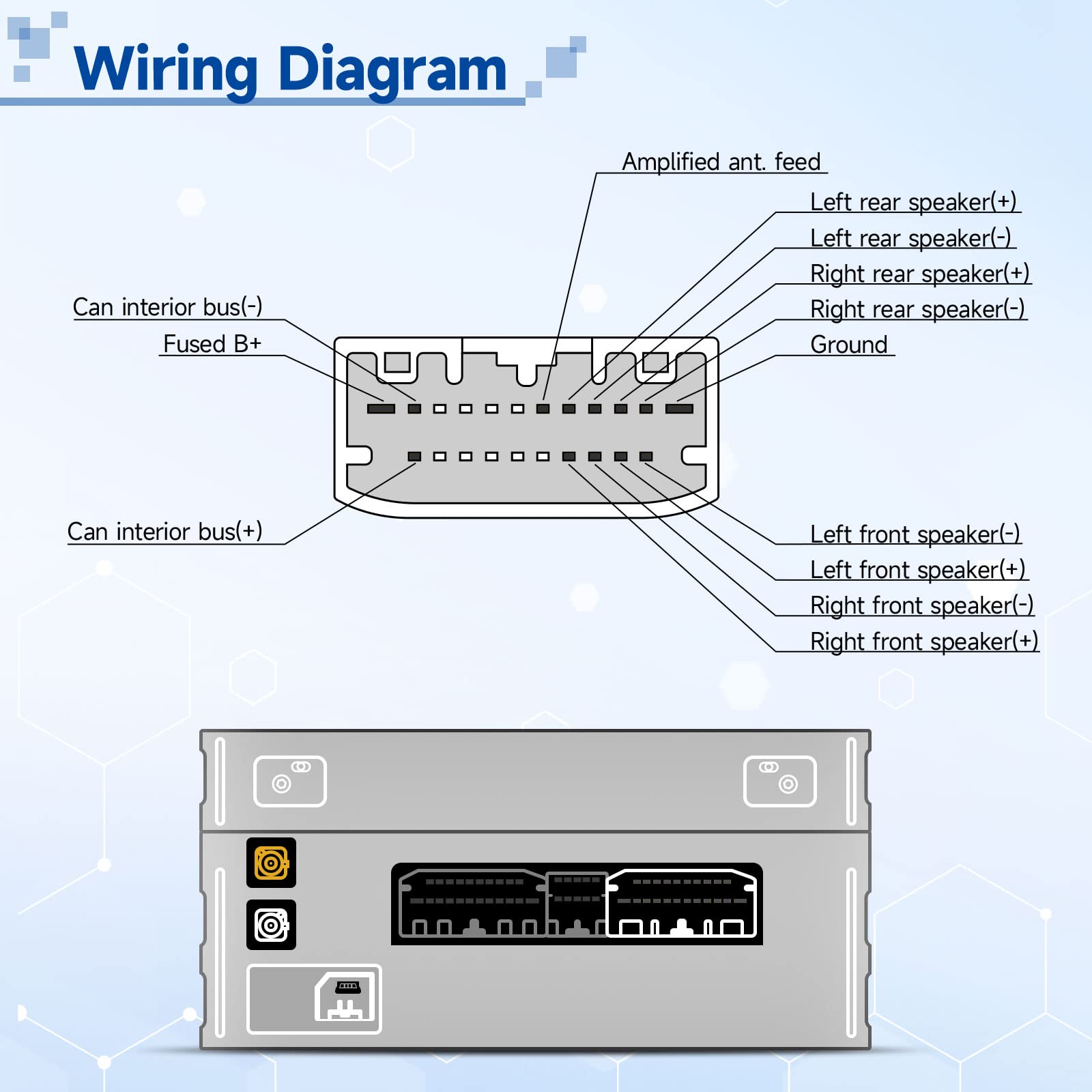 Bingfu Radio Wire Harness for Select Vehicle DB11 Radio Wiring Harness with Antenna Adapter for Car Stereo