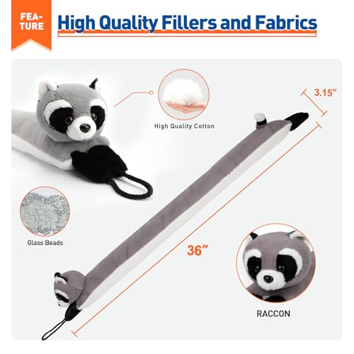MAGZO Under Door Draft Stopper 36 Inch, Weighted Animal Noise Blocker for Door, Raccoon Draft Guard with Hook Loops