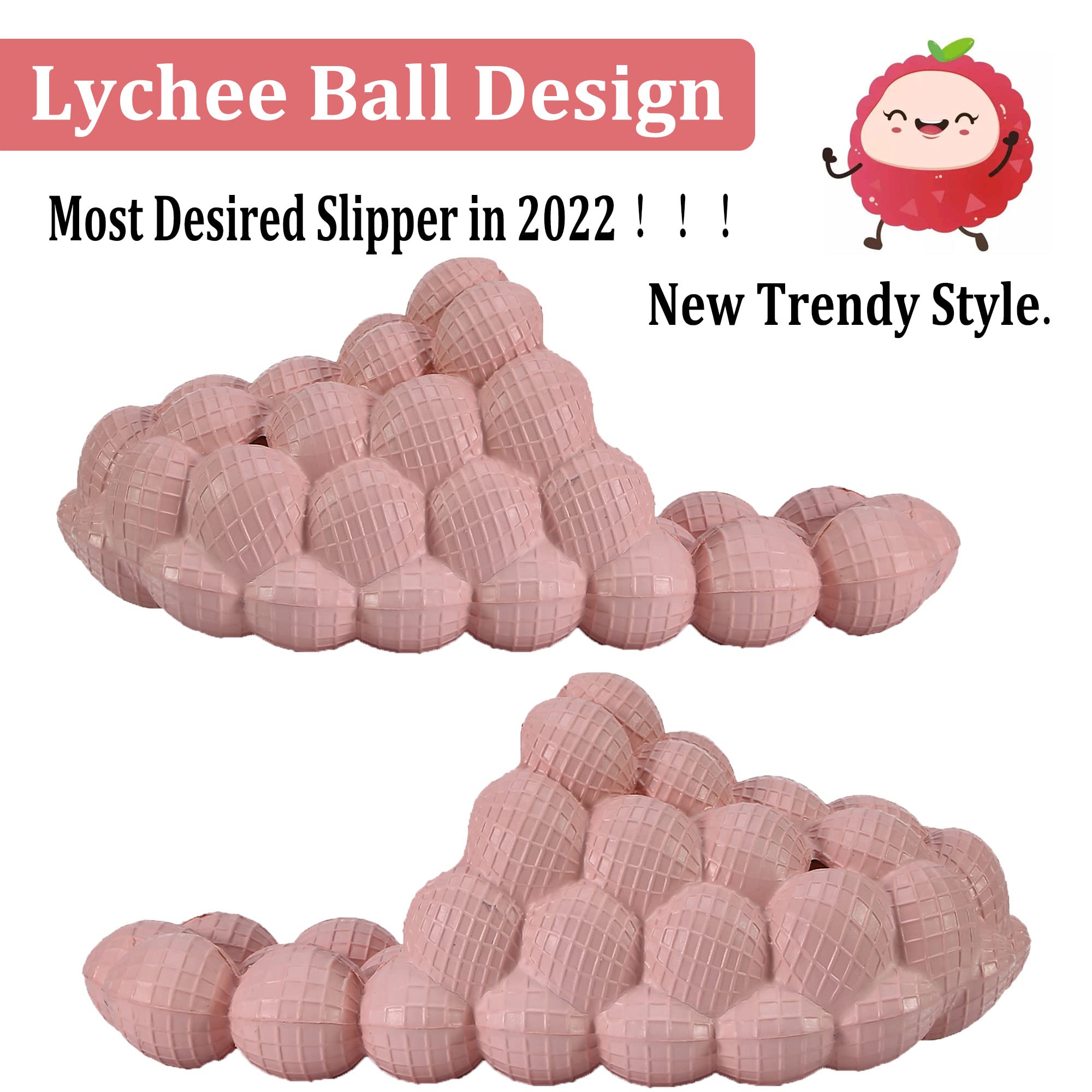 ierisf Bubble Slides,Funny Massage Bubble Ball Slide Slippers for women, Men Platform Unisex Stress Relief Slide Sandals House Slippers Black Green Beige (41/42, Pink, numeric_8_point_5)
