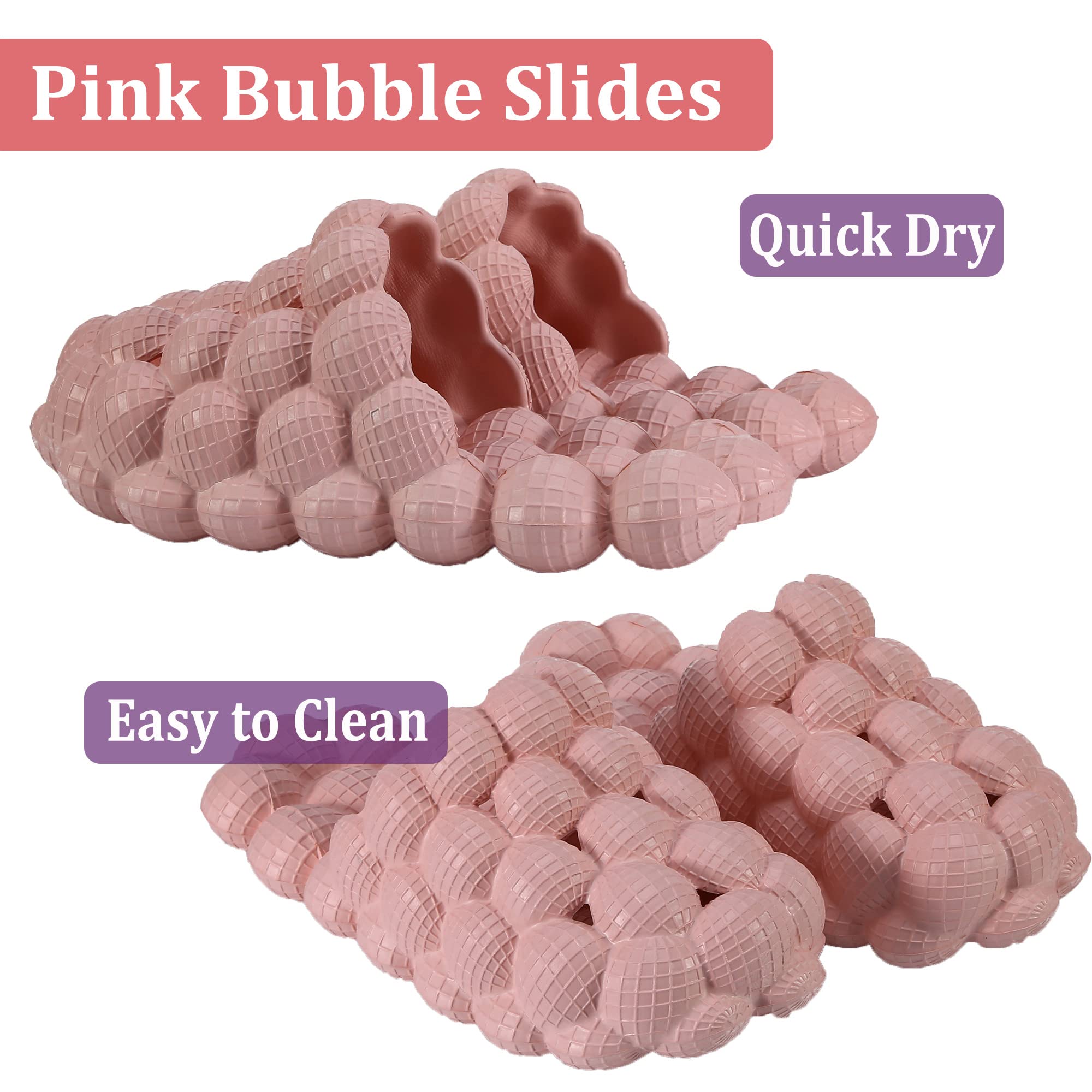 ierisf Bubble Slides,Funny Massage Bubble Ball Slide Slippers for women, Men Platform Unisex Stress Relief Slide Sandals House Slippers Black Green Beige (41/42, Pink, numeric_8_point_5)