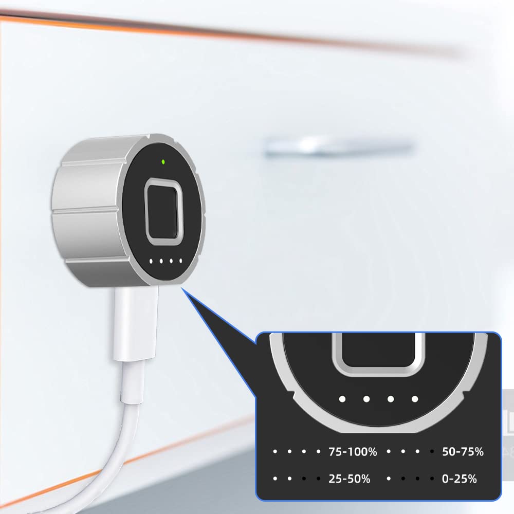 Fingerprint Drawer Lock eLinkSmart Phone App Cabinet Lock 30MM (27MM) Biometric Drawer Lock with 3 Sizes Tubular Cam 20 Fingerprints 1000+ App Users Support iOS Watch