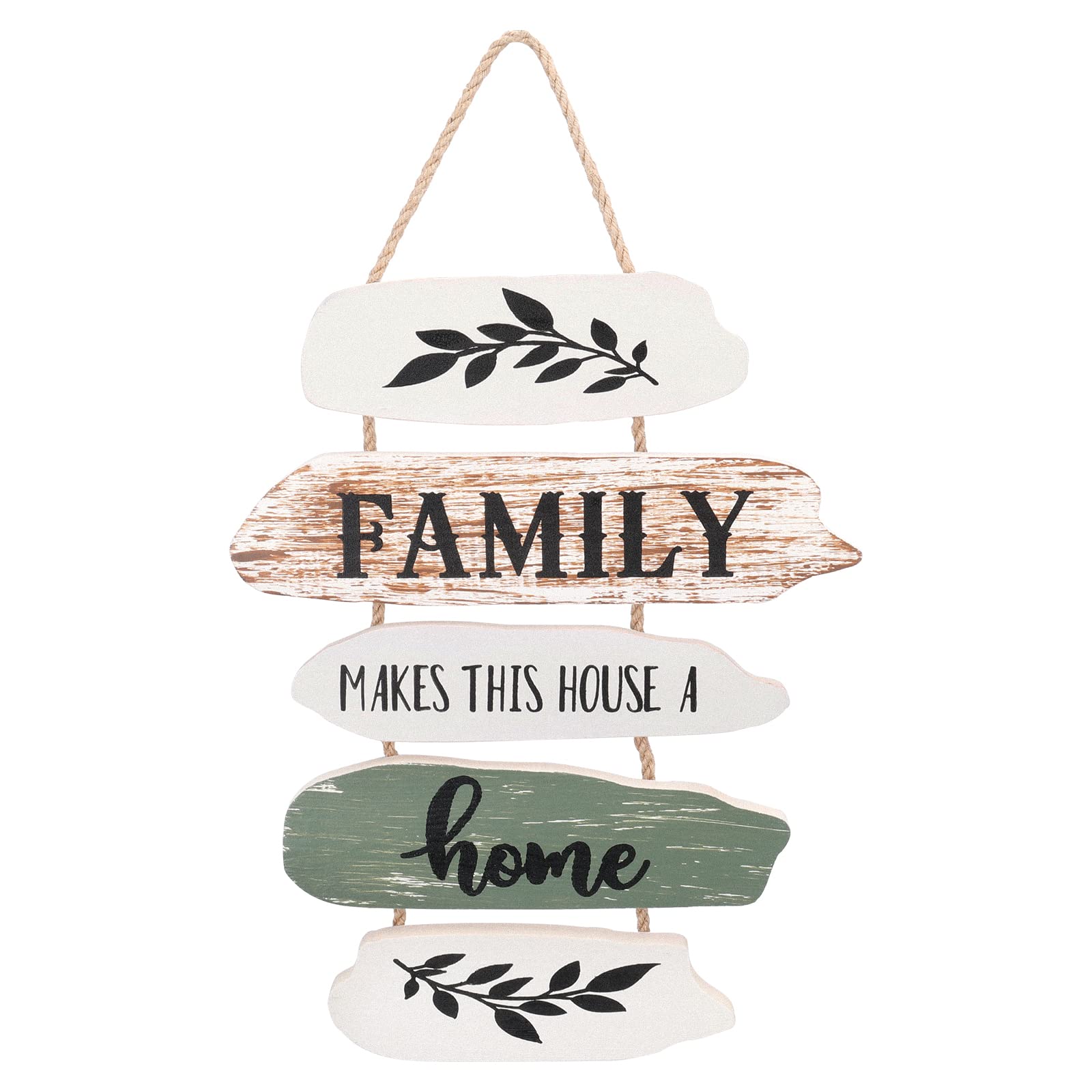 Wall Art for Living Room, 5 pieces Wooden Family Signs for Home Decor, Farmhouse Wall Signs, Rustic Porch Home Sign Housewarming Gifts Hanging Decor