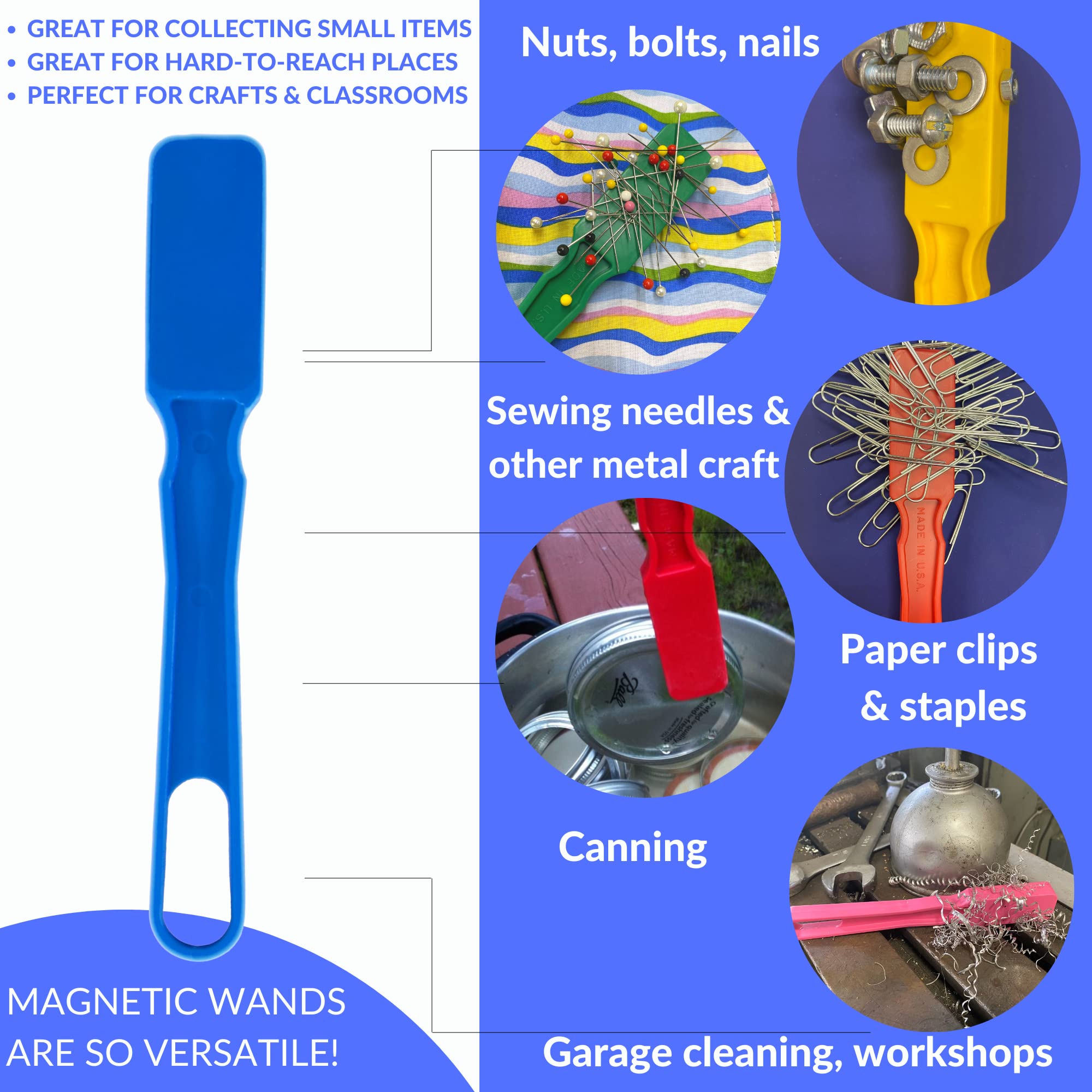 MR CHIPS Made in USA 7 Magnetic Wand Plus 1000 Bingo Chips 6 Colors