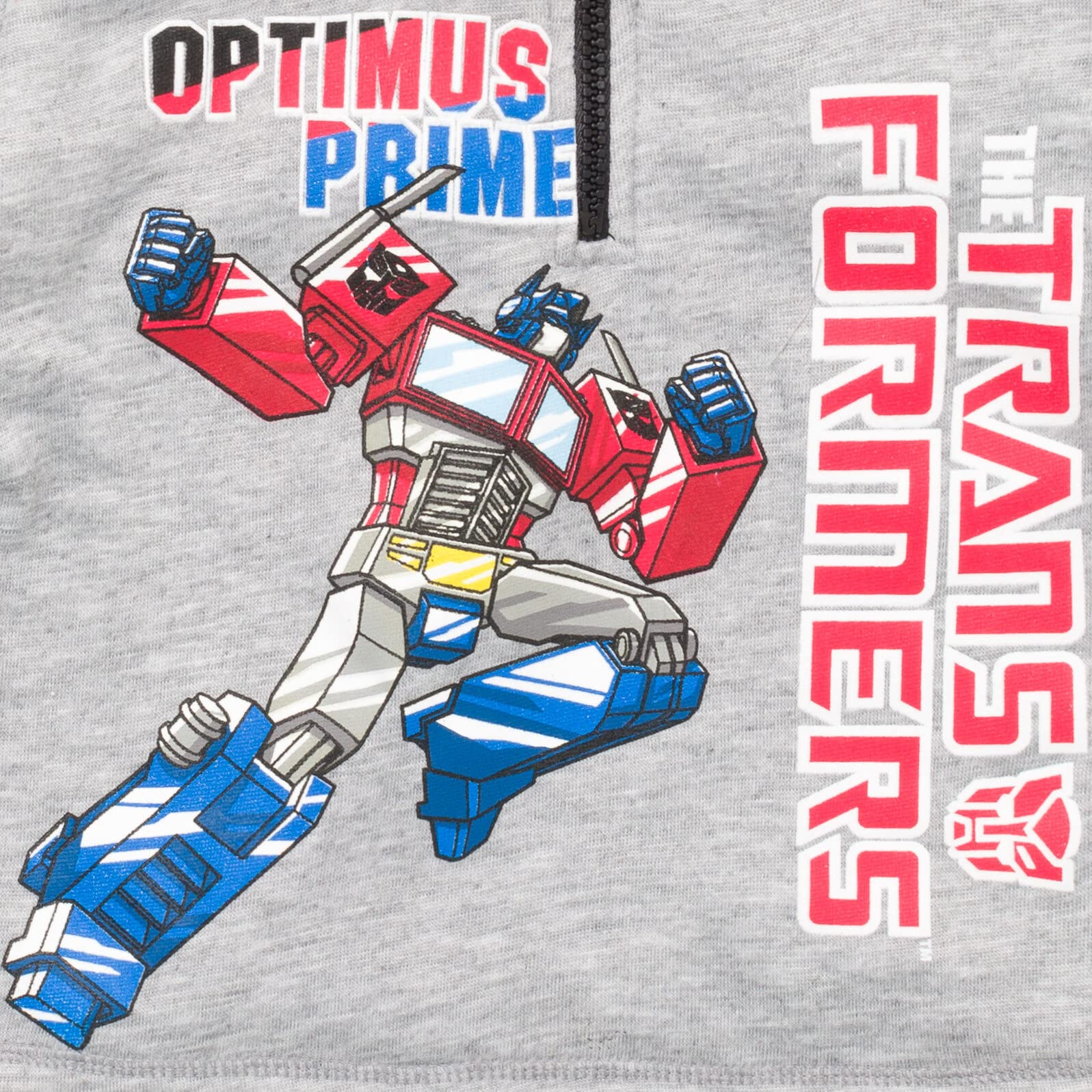 Transformers Optimus Prime Little Boys Fleece Half Zip Hoodie Gray 7-8