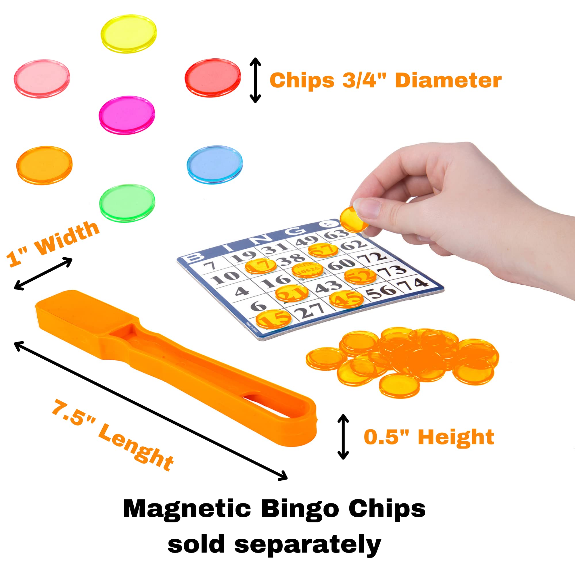 MR CHIPS Made in USA 4 Magnetic Wands Plus 1000 Bingo 6 Colors