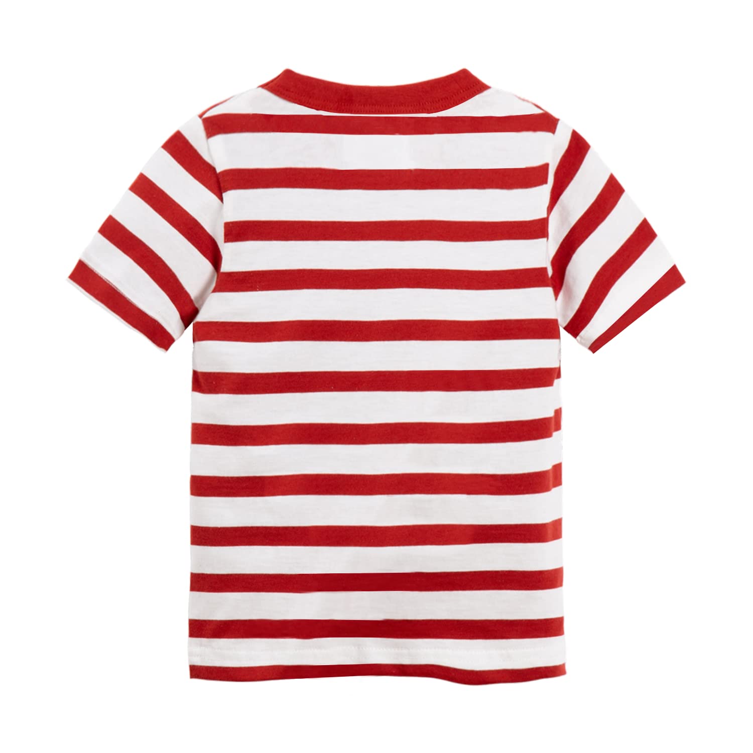 Mud Kingdom Big Boys Red Stripe T-Shirt Short Sleeve Casual Holiday 9-10 Years