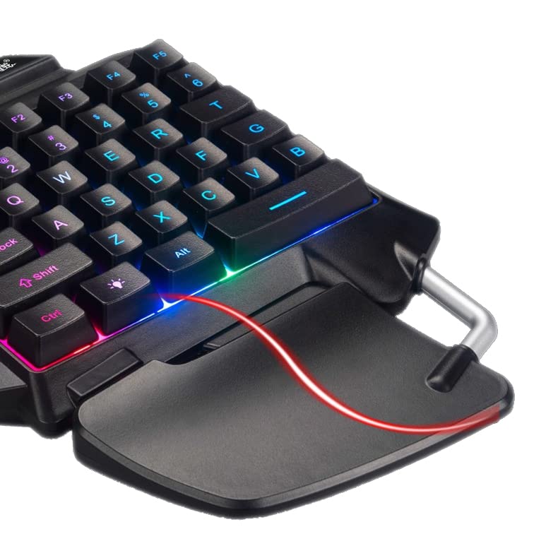 TXYAON One-Handed Mechanical Keyboard Gaming Keyboard Left-Handed Keyboard Cool Backlit Keyboard