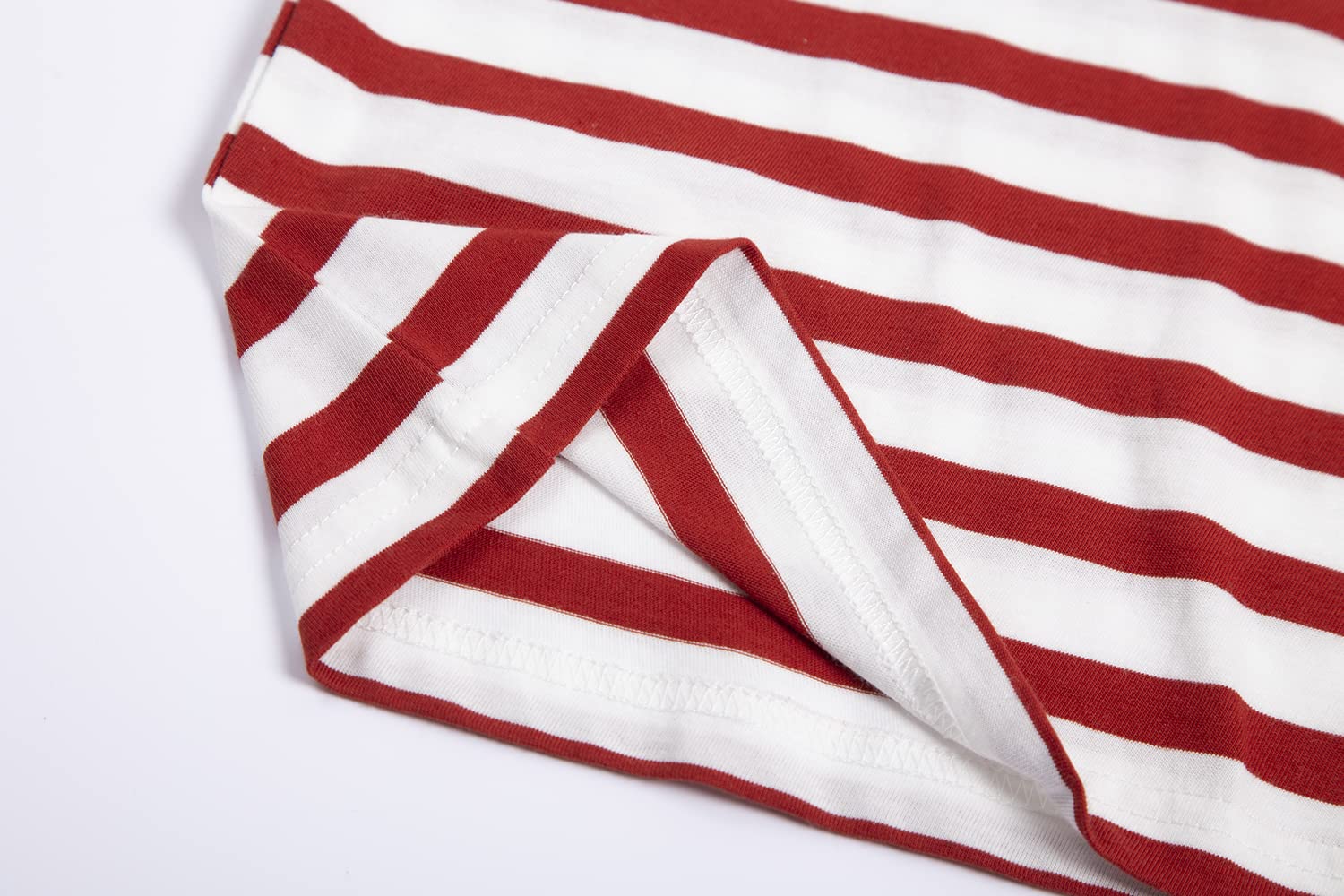 Mud Kingdom Big Boys Red Stripe T-Shirt Short Sleeve Casual Holiday 9-10 Years