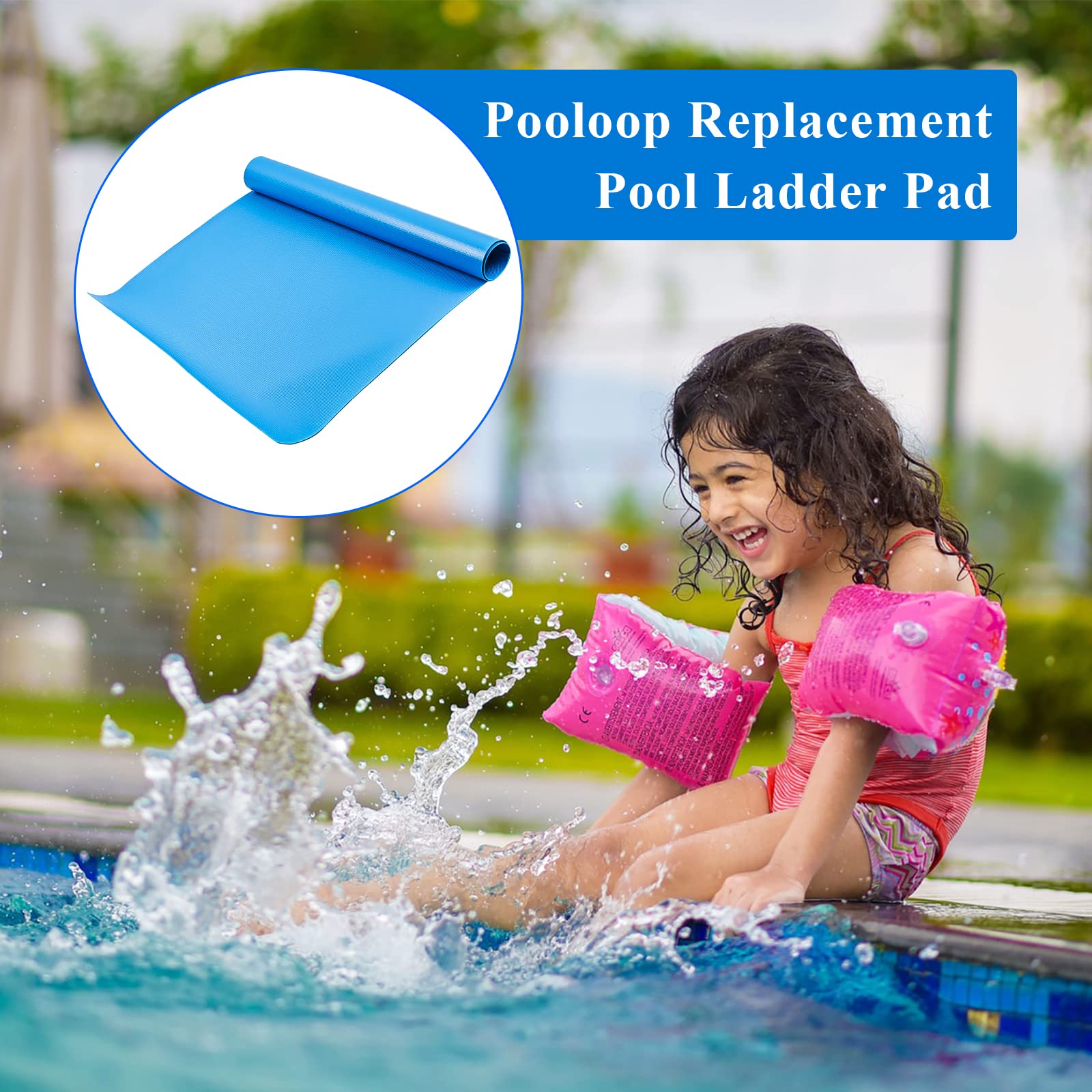 POOLOOP Swimming Pool Ladder Mat Protective Step Mat with Non-Slip Design for Protecting Vinyl Liner Pools from Wear Caused by