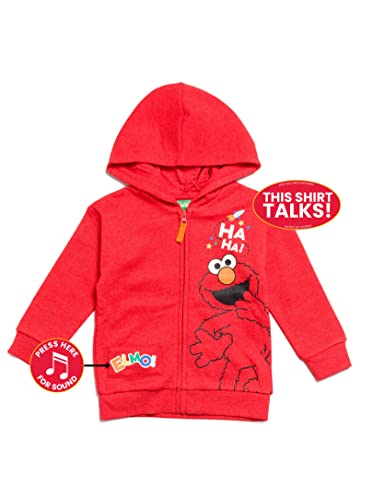 Sesame Street Elmo Toddler Boys Fleece Zip Up Hoodie Red 2T