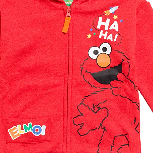 Sesame Street Elmo Toddler Boys Fleece Zip Up Hoodie Red 2T