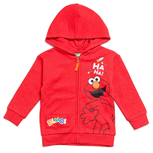 Sesame Street Elmo Toddler Boys Fleece Zip Up Hoodie Red 2T
