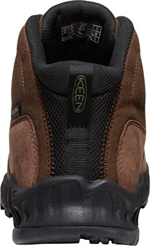KEEN Men's NXIS Explore Mid Height Waterproof Fast Packing Hiking Boots, Bison/Campsite, 8.5