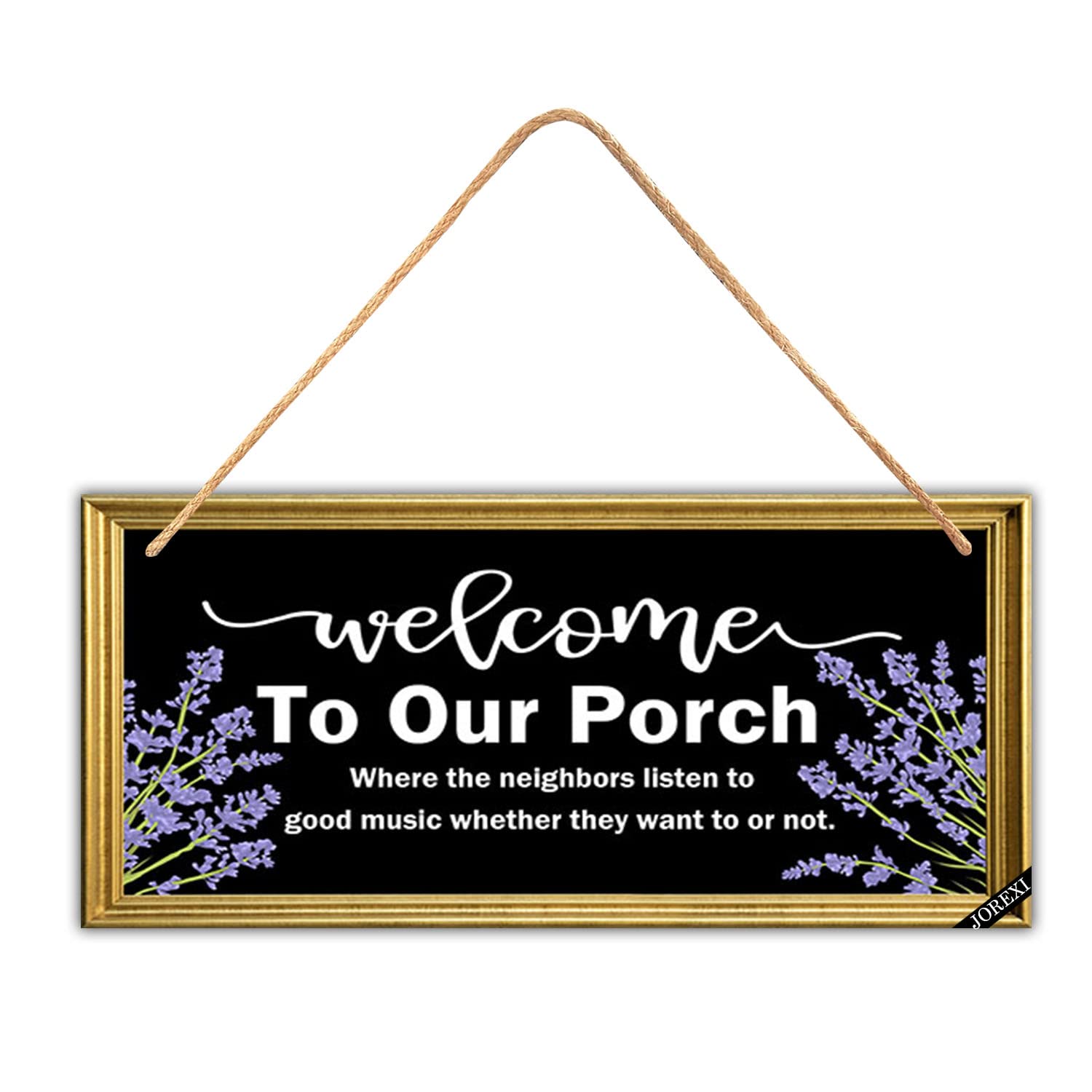 Welcome to Our Porch Signs for Front Porch Decor - Farmhouse Door Porch Sign - Modern Rustic Outdoor Hanging Wood Decorations 11.8x5.9 inches
