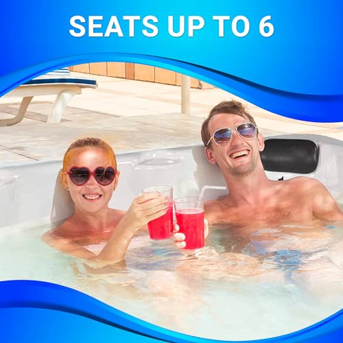AquaLife Nautical 4-Person 24-Jet Acrylic Non-Lounger Hot Tub with Face-to Face Seating, Bluetooth Stereo, Insulated Cover
