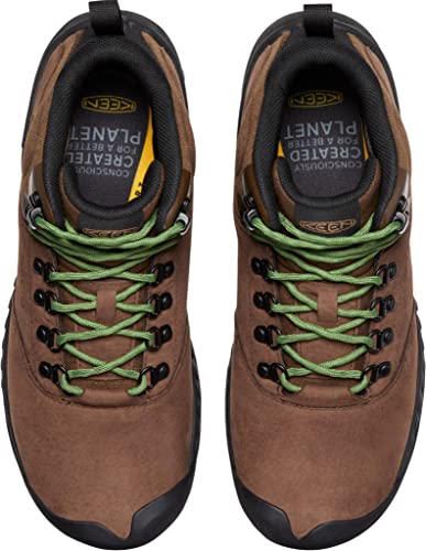 KEEN Men's NXIS Explore Mid Height Waterproof Fast Packing Hiking Boots, Bison/Campsite, 8.5