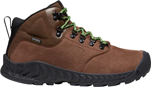 KEEN Men's NXIS Explore Mid Height Waterproof Fast Packing Hiking Boots, Bison/Campsite, 8.5