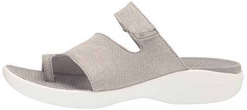 BZees Womens Carry On Slide Sandal Silver Smoke Camo Print 7.5 M