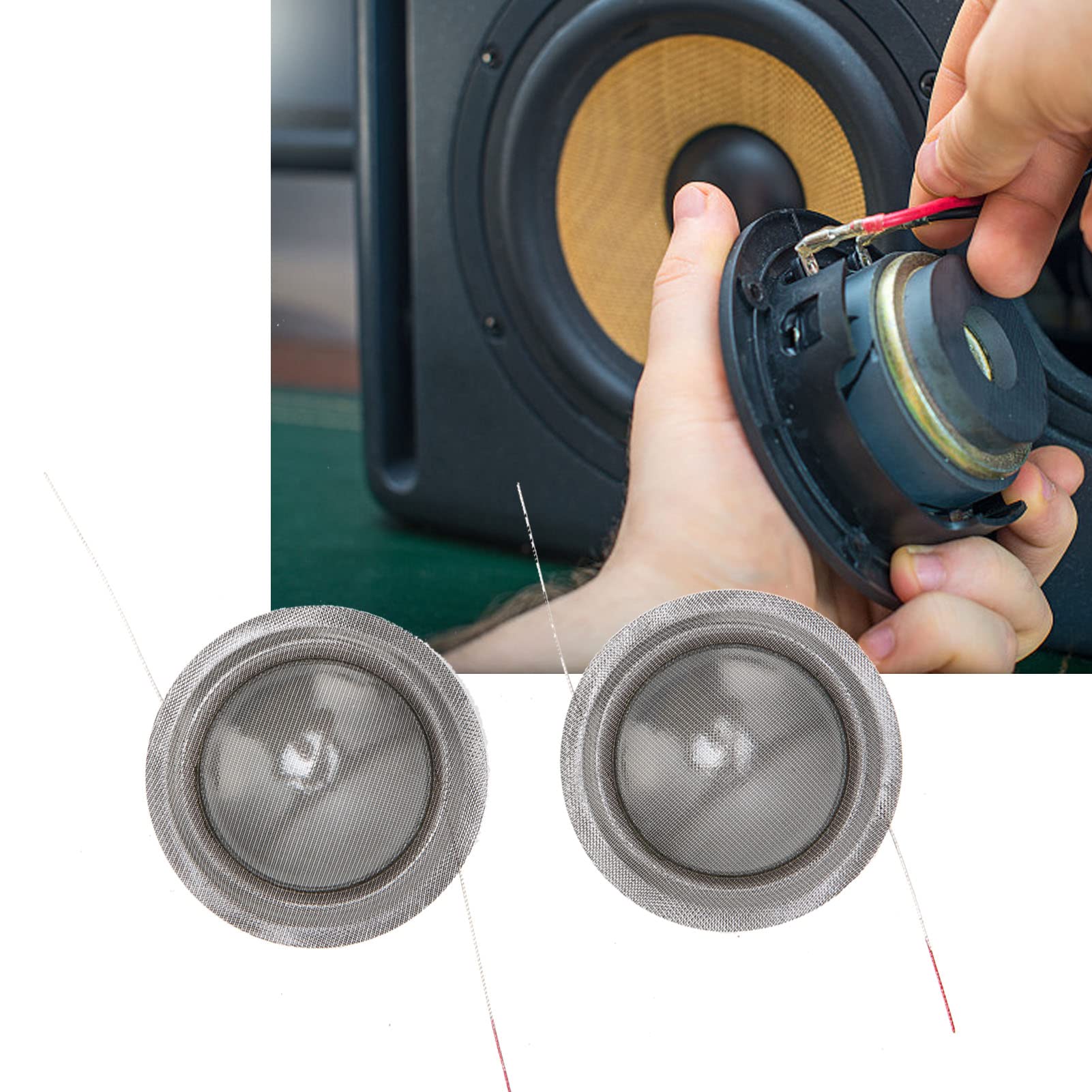 25mm Tweeter Voice Coil Replacement Parts, 2Pcs 1" Tweeter Diaphragm, 25-core Tweeter Coil and 5.4 Ohm Resistor for Speaker DIY
