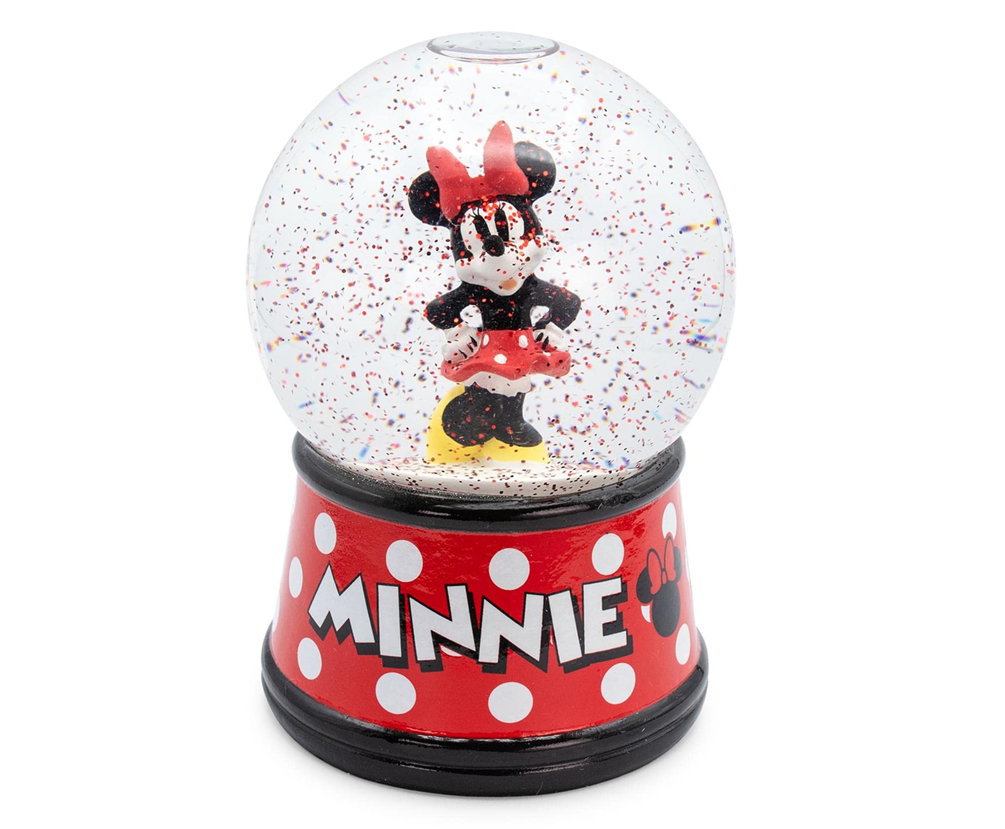 Disney Minnie Mouse Light-Up Snow Globe with Swirling Glitter Display Piece Decoration | Home Decor for Kids Room Essentials | Precious Keepsake, Cute Novelty Gifts and Collectibles | 6 Inches Tall