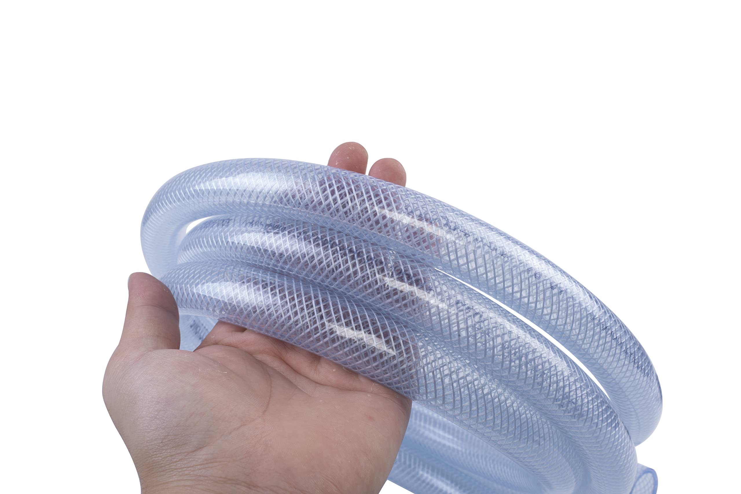 JUNZHIDA High Pressure Braided Clear Flexible PVC Tubing 3/4" ID,10ft
