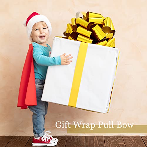 2 Pack Big Car Bow Pull Bow for Cars Gift Wrapping Valentine's Day President's Day Big Gift Bows Giant Bow for Presents Birthday Wedding Office Decorations (Red, 20 Inch) (Gold, 16 Inch)