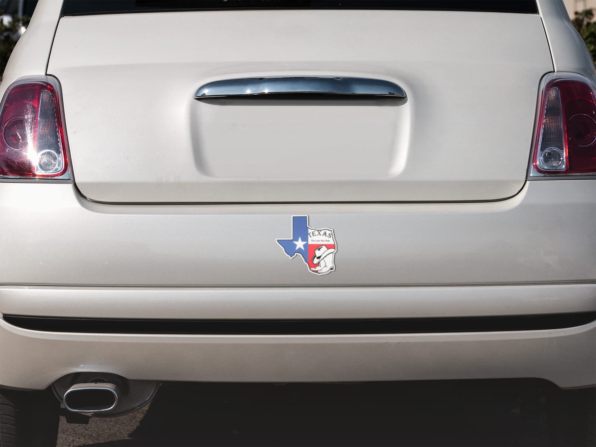 Car Bumper Sticker Magnet Sign - 5x5 in. Refrigerator Tool Box Magnets Texas State Map Lone Star State Cowboy Boots