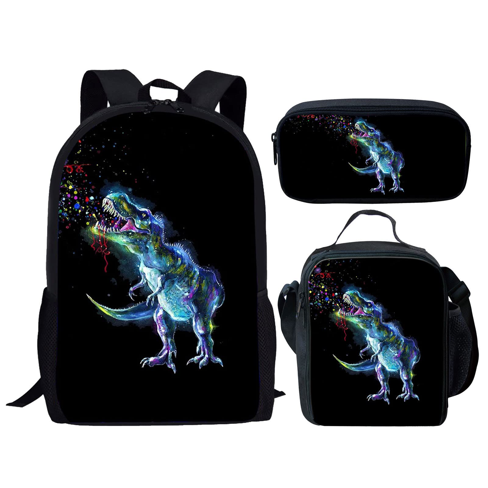 Upetstory Dinosaur Backpack for Kids 5-7 8-10 with Lunch Box Pencil Purse 3 IN 1 Girls Boys School Bag Toddler Elementary Preschool Bookbag Kindergarten Elementary Middle Schoolbag Travel Daypack