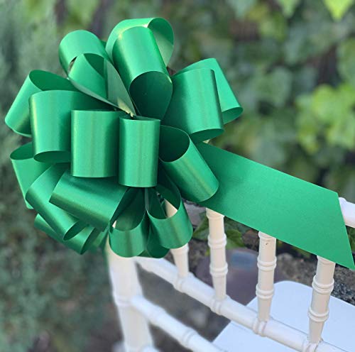 Gold, White, Green, Blue, Red Pull Bows for Gifts - 9" Wide, Set of 5, Easter, Presents, Gift Basket, Christmas, Birthday, Holiday Embellishments, Office, Fundraiser, Wreath, Swag, Decoration
