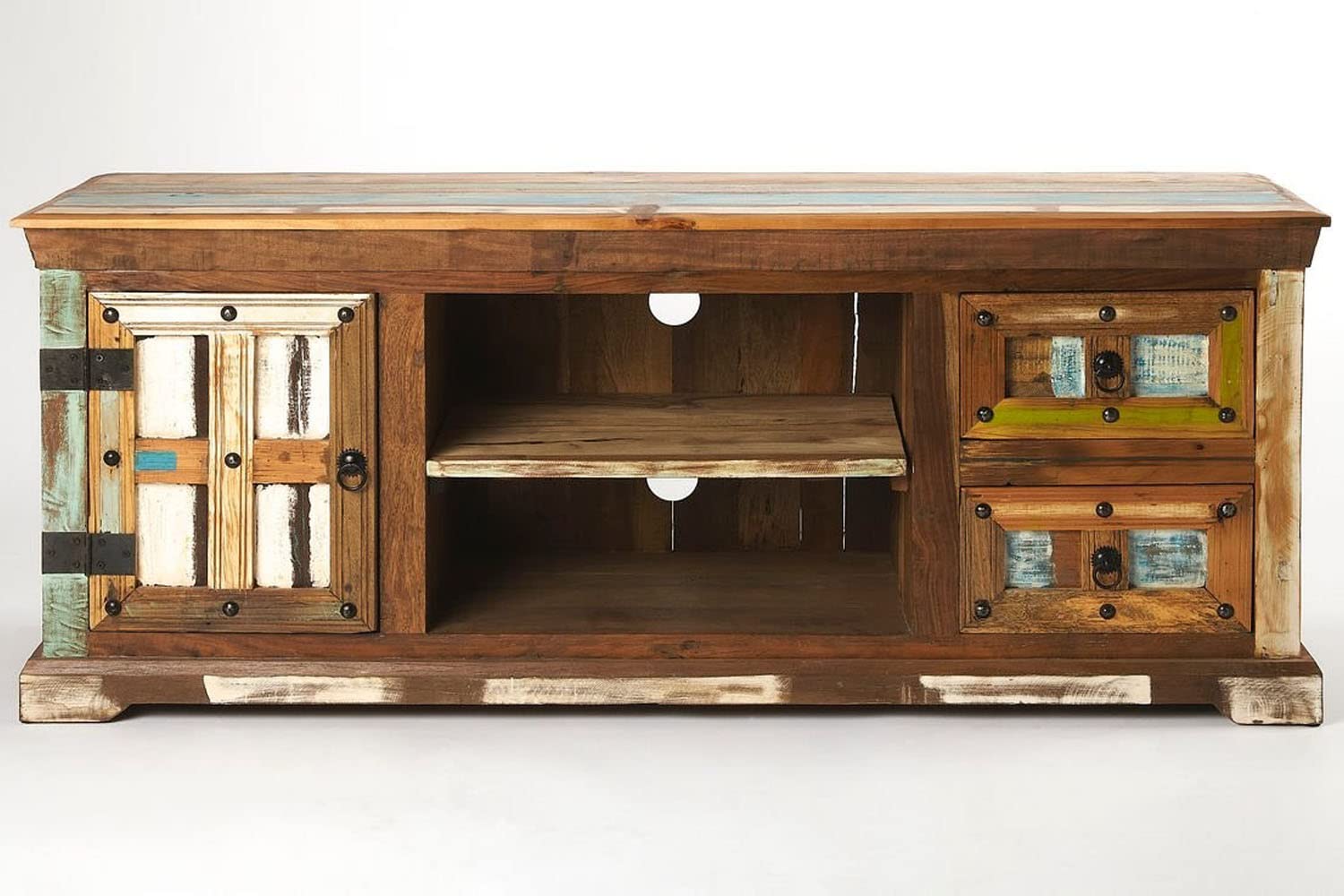 Offex 58" W x 17" D x 23.5" H Modern Wooden TV Cabinet Reverb Painted Rustic Entertainment Console