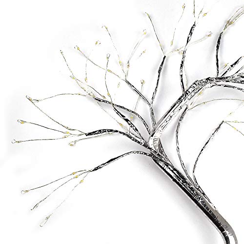 Lake Industries 20" LED Firefly Tree Lights | Bonsai - Bedroom, Desk Top, Table Lamp Decoration | USB/Battery Operated | Touch Switch | DIY Adjustable Branches | Home Party Holiday | Warm Lighting