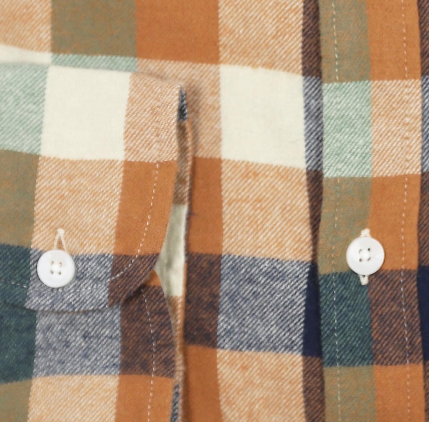 J.Crew Mercantile Men's Long Sleeve Slim-Fit Flannel Shirt (L, Brown Natural Gingham)