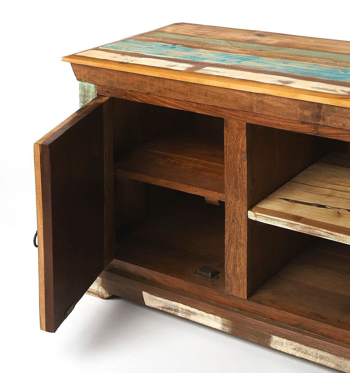 Offex 58" W x 17" D x 23.5" H Modern Wooden TV Cabinet Reverb Painted Rustic Entertainment Console