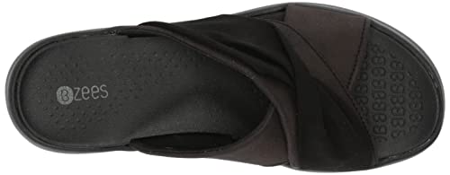 BZees womens Take Bow Slide Sandal, Black, 8 US
