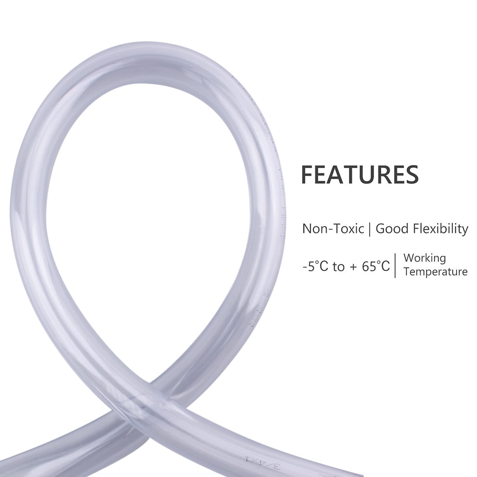 DERNORD PVC Tubing 3/4"ID X 1"OD Flexible Clear Vinyl Hose 50 Feet for Food Grade