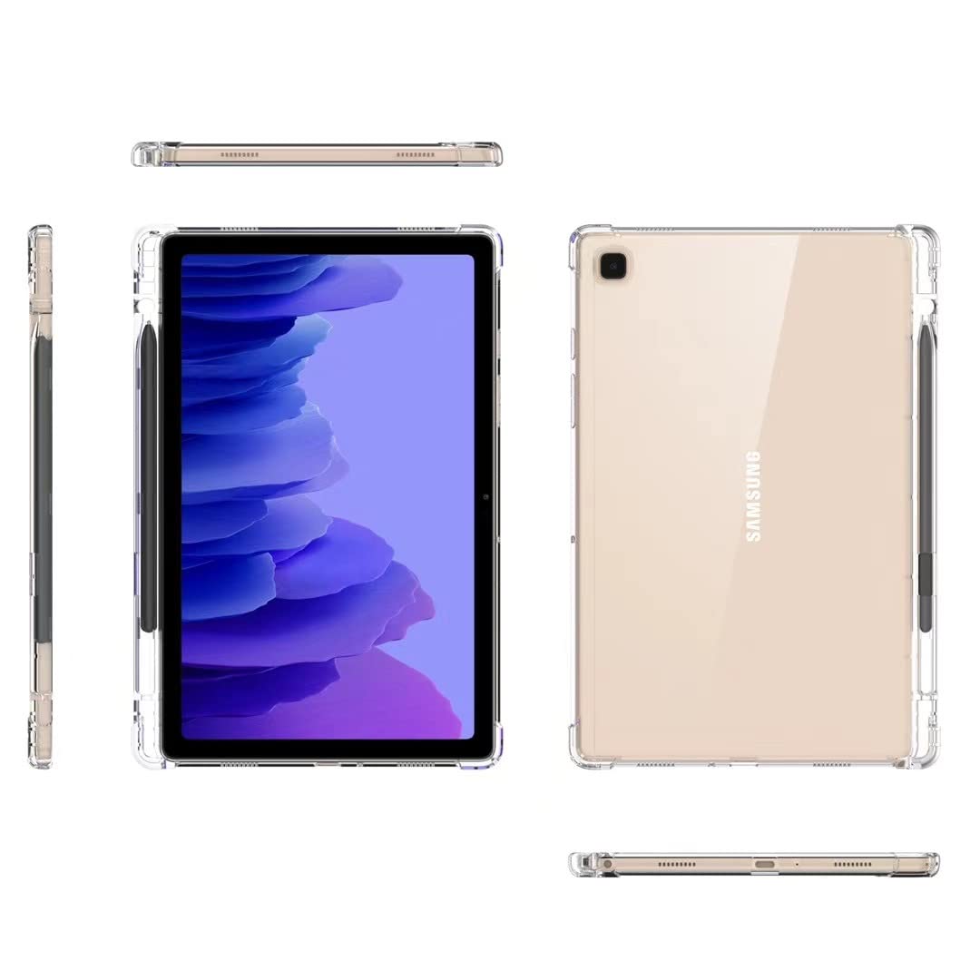 Arlgseln Clear TPU Protective Case for Galaxy Tab A8 10.5 inch 2022 with Side S Pen Holder, Slim Transparent Shockproof Cover+Pencil Holder for Samsung Galaxy Tab A8 SM-X200/ X205/ X207 (SM-X200)