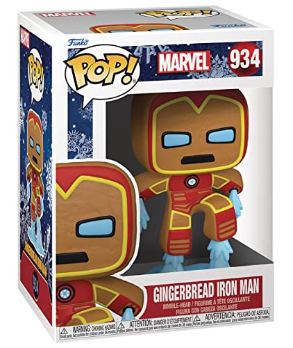 Funko POP Marvel: Holiday - Gingerbread Iron Man Pop! Vinyl Figure (Bundled with Compatible Pop Box Protector Case), Multicolored, 3.75 inches