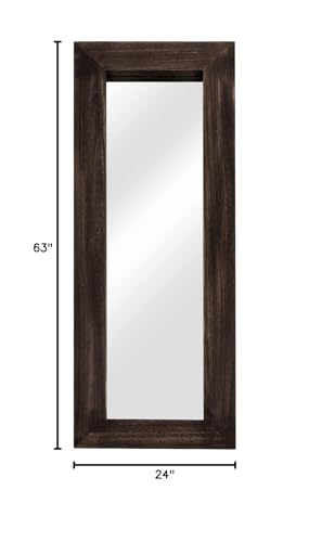 MAXYOYO Rustic Wood Floor Mirror Full Length, 63 x 24 Wall Mirror for Bathroom, Large Mirror Full Body Dressing Mirror for Living Room, Bedroom, Leaning Against Wall/Wall-Mounted Mirror