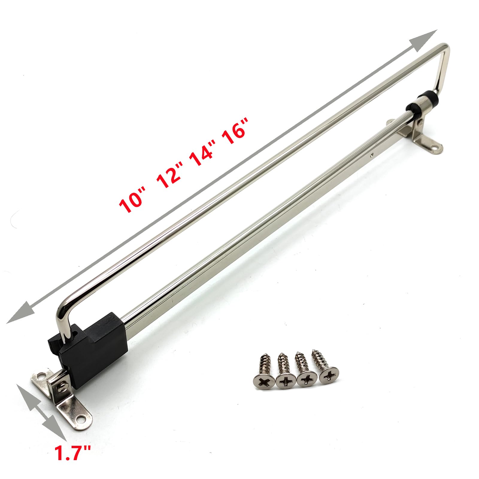 Closet Pull Out Autuwintor Pull-Out Closet Valet Rod Adjustable Wardrobe Clothing Rail Side Mount with Mounting Screws Cold Rolled Steel Black Silver, Retractable 10-Inches,Quantity-2
