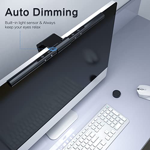 MELIFO Monitor Light Bar,Monitor Light with Remote Control,Screen Light Bar with Auto-Dimming,No Screen Glare Monitor Lamp Bar,Desk Lamp for Work and Office