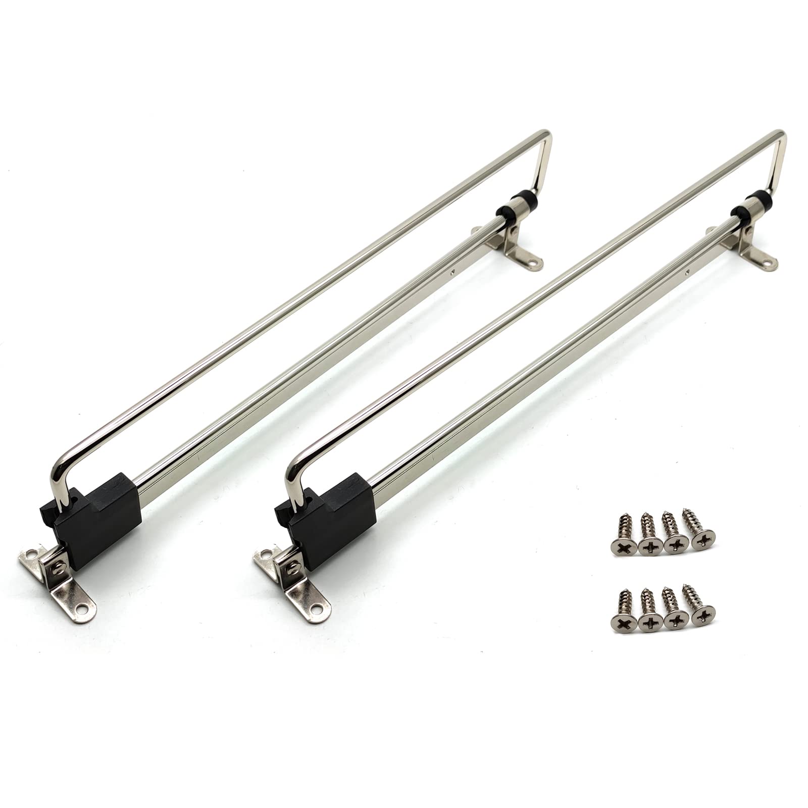 Closet Pull Out Autuwintor Pull-Out Closet Valet Rod Adjustable Wardrobe Clothing Rail Side Mount with Mounting Screws Cold Rolled Steel Black Silver, Retractable 10-Inches,Quantity-2