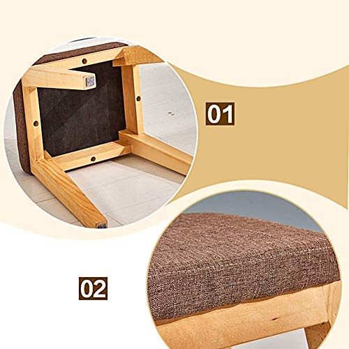 Nordic Bench-Dining Chair Solid Wood Simple Dining Stool Home Low Stool Fashion Shoes Square Stool Dining Stool Bed Tail Stool Footstool (Color:Green)